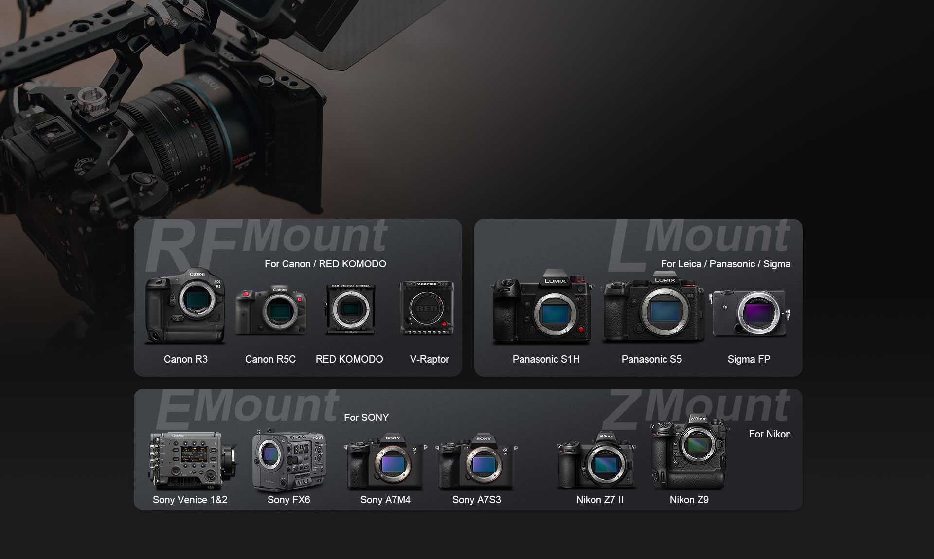 SIRUI 1.6x Full-Frame Anamorphic Lineup And SIRUI Anamorphic Adapter