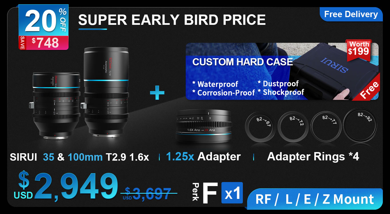 SIRUI 1.6x Full-Frame Anamorphic Lineup And SIRUI Anamorphic Adapter